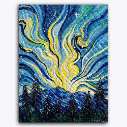 Van Gogh Starry Night- Tutorial – PaintWaint