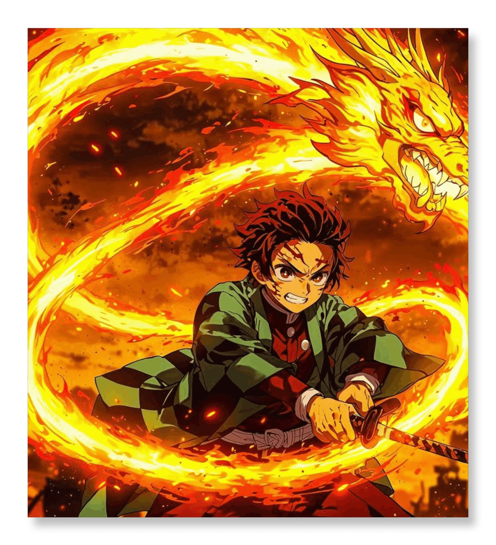 Tanjiro Sword fire Breathing - Demon Slayer – PaintWaint