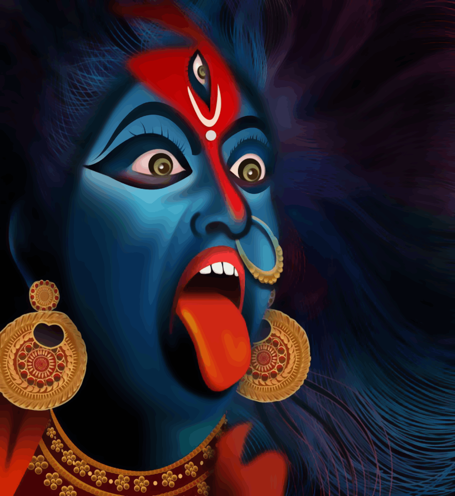 Kali Maa Anger Bloody Mouth – PaintWaint