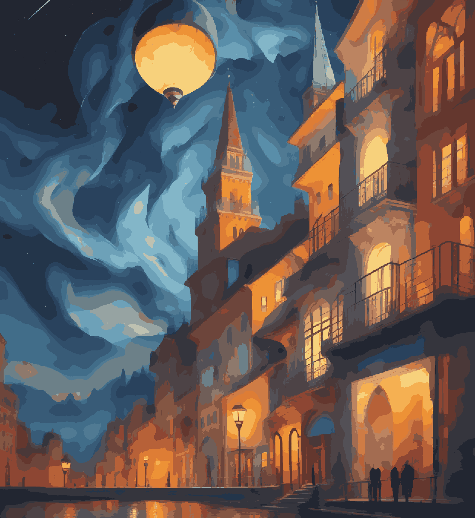 Home at Scary Night – PaintWaint