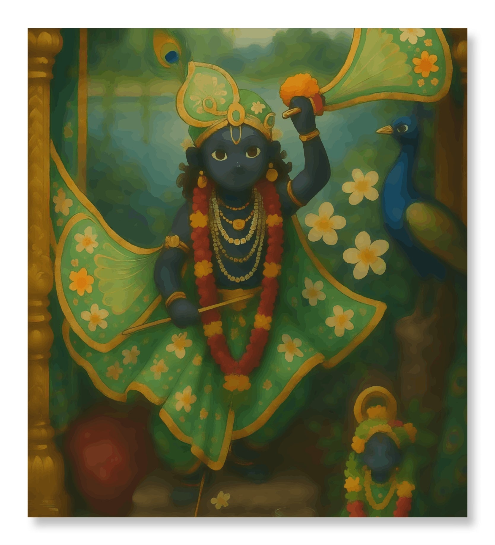 Krishna's Green Realm - Ghibli Addition Krishna – PaintWaint