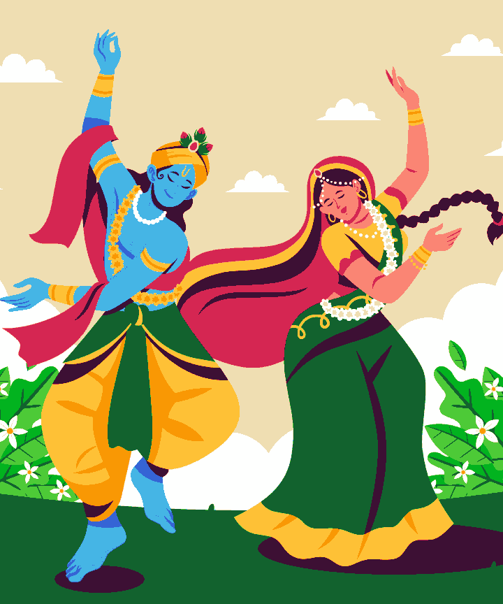 Radha Krishna Dancing – PaintWaint